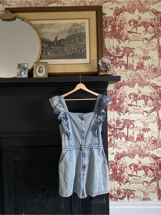 Gilli | Pants & Jumpsuits | Gilli Light Wash Denim Zipfront Romper ...